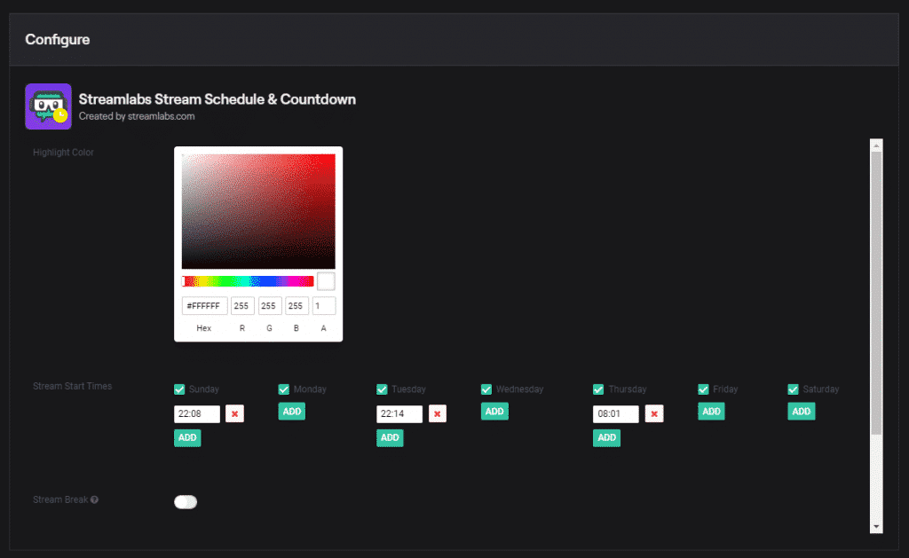 How To Add A Twitch Schedule Widget - StreamScheme